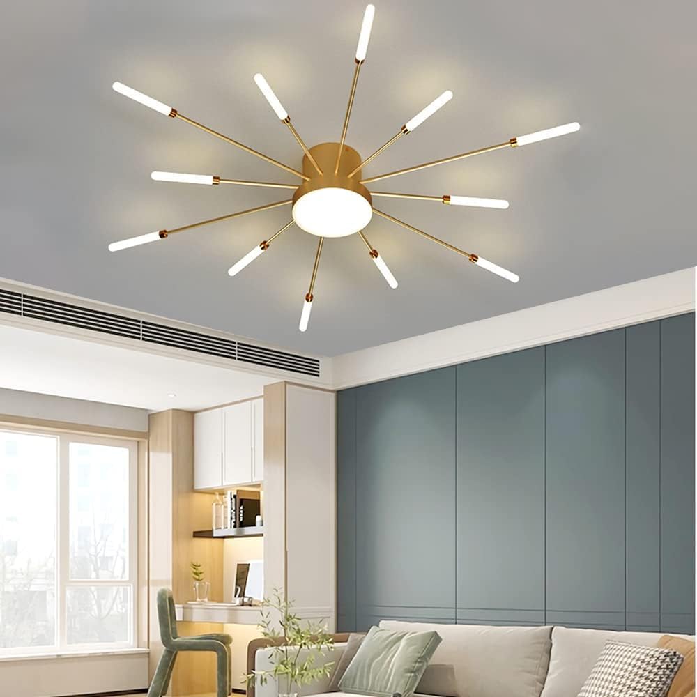 32 Inch LED Ceiling Light Fixture,12 Lights Modern Ceiling Lights Flush ...