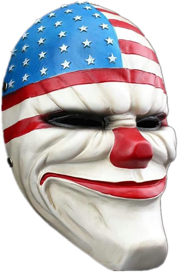 Amazon.com: FRP Payday 2 Mask, Dallas/Wolf/Chains/Hoxton Cosplay Mask ...