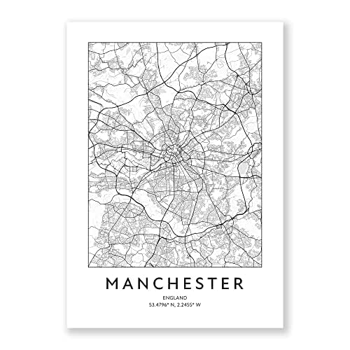 Manchester Map Print, City Map Picture, Unframed Poster, Manchester ...