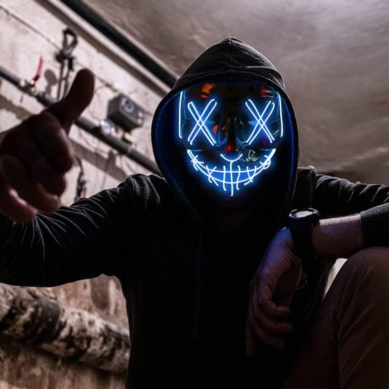 Halloween Mask, Scary LED Halloween Masks, Light Up Purge Mask Cosplay ...