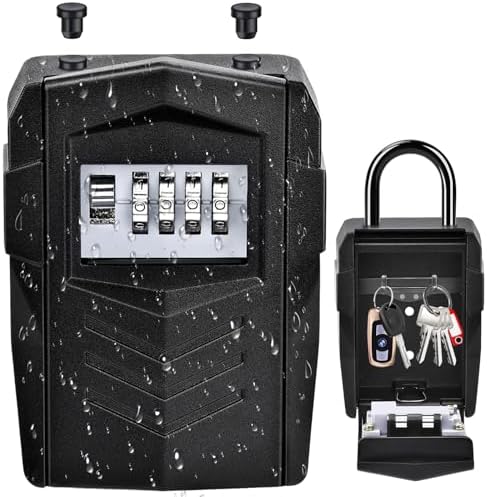 ENONEO Wall Mounted Key Lock Box with Light Up Dial, 4-Digit ...