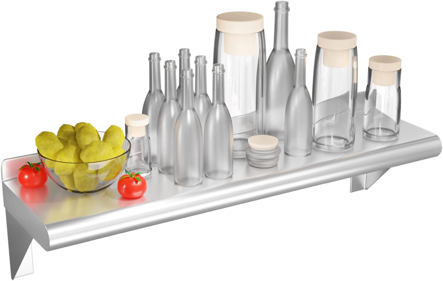Amazon.com: NCOEN 12 x 48 Stainless Steel Shelf Wall Mounted, 304 ...
