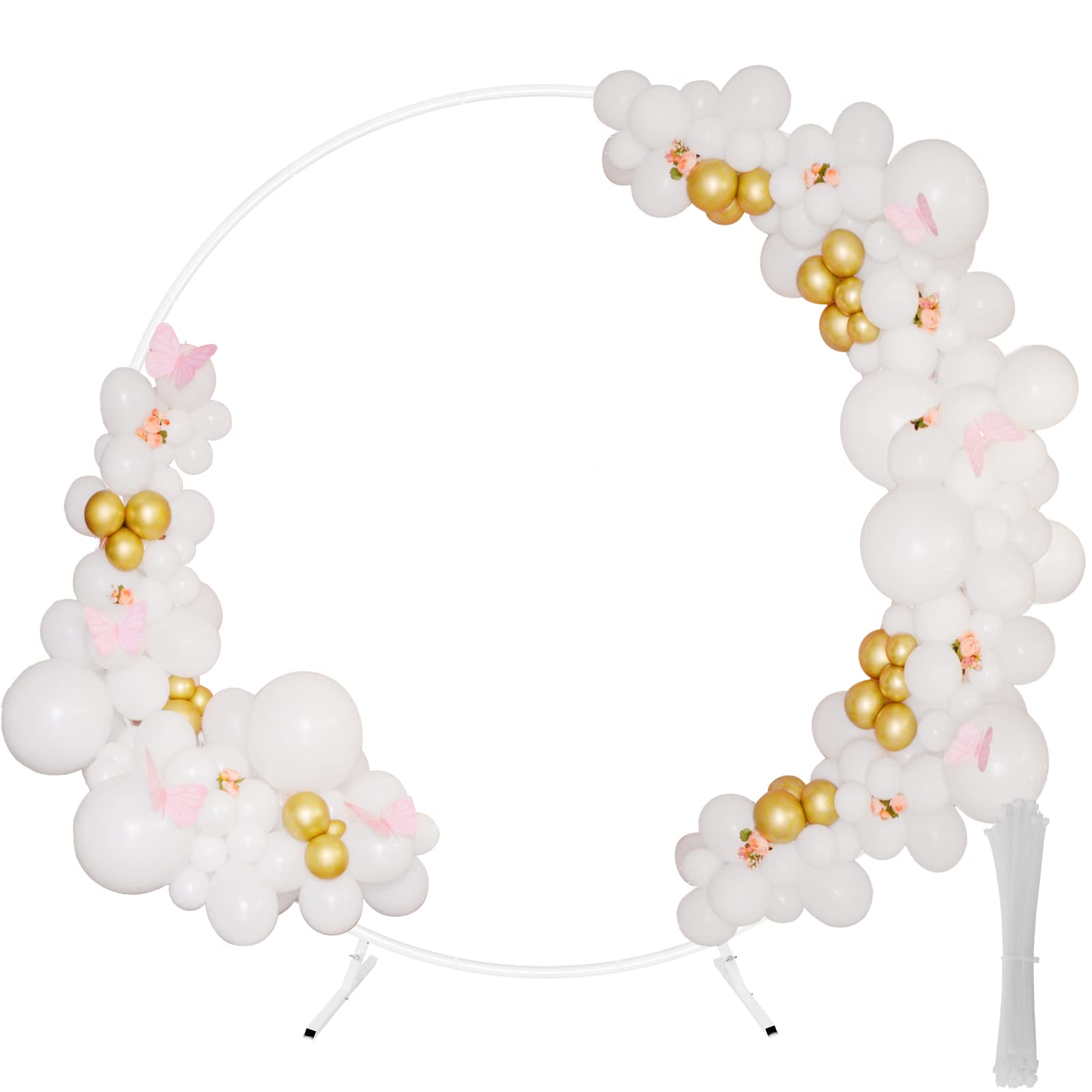Fogein 6.6ft Round Backdrop Stand, Stable Circle Balloon Arch Frame ...