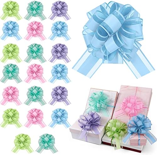 Amazon.com: WILLBOND 20 Pieces Pull Bow Gift Wrapping Pull Bow Ribbon ...