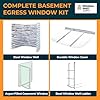 Egress Window Well Kit - Complete Basement Egress Window Kit - Includes ...