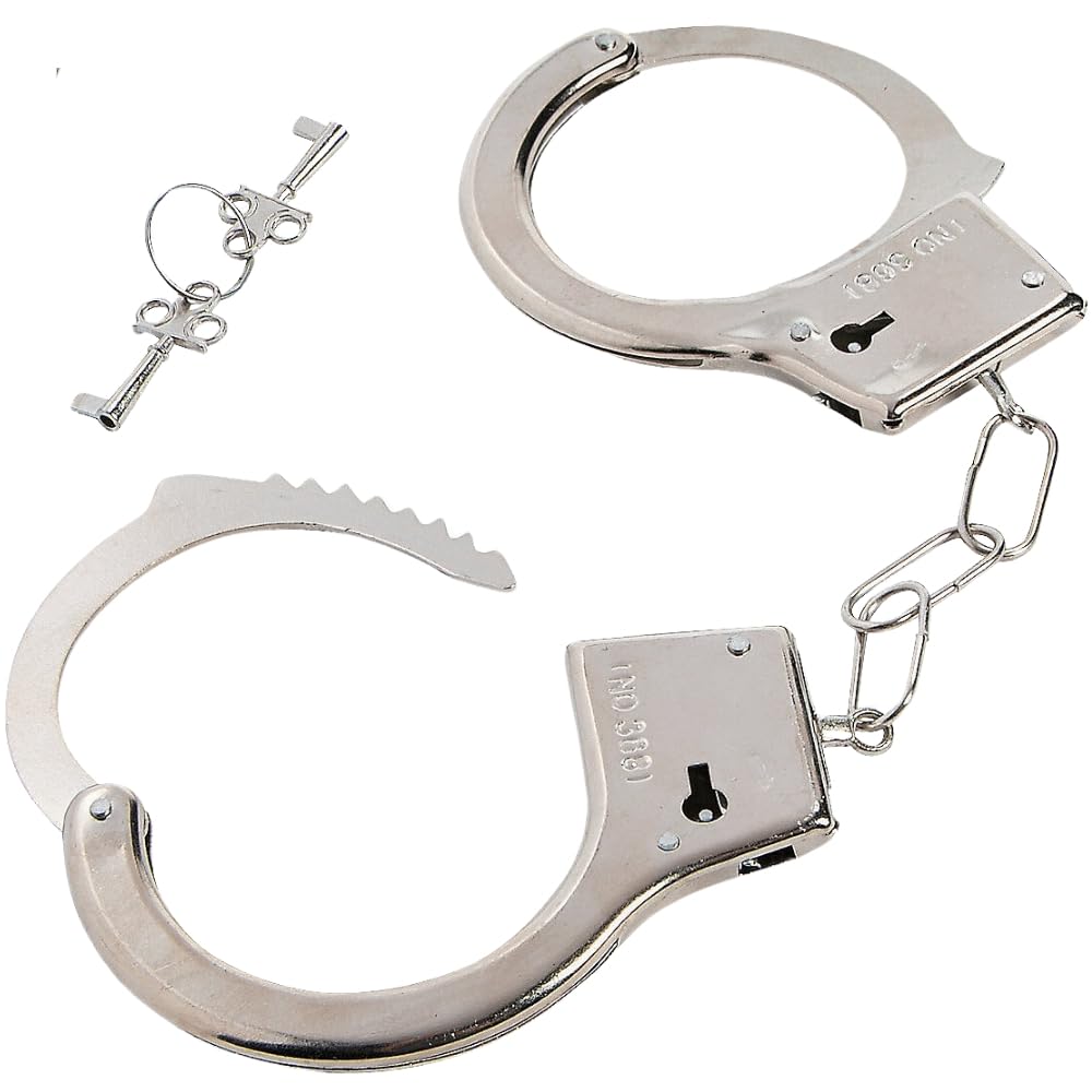 Amazon.com: Fun Express Silver Metal Hometown Heroes Handcuffs with ...