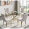Amazon.com - Maotifeys Modern 5-Piece Round Glass Dining Table Set for ...
