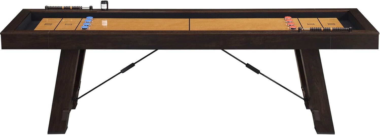 Amazon.com: Hanover Home 9-Ft. Shuffleboard Table with Glossy Wax ...