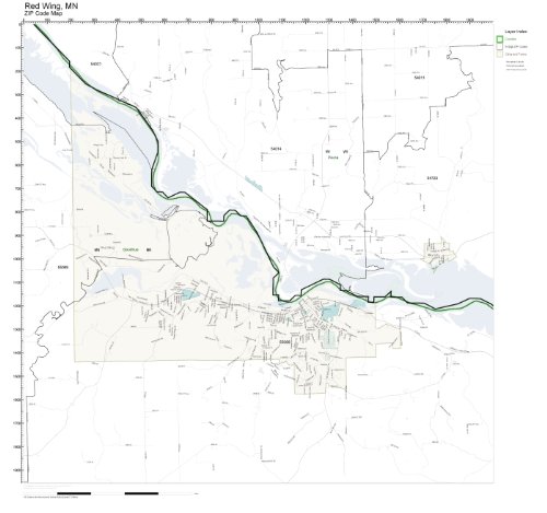 ZIP Code Wall Map of Red Wing, MN ZIP Code Map Laminated: Amazon.com ...