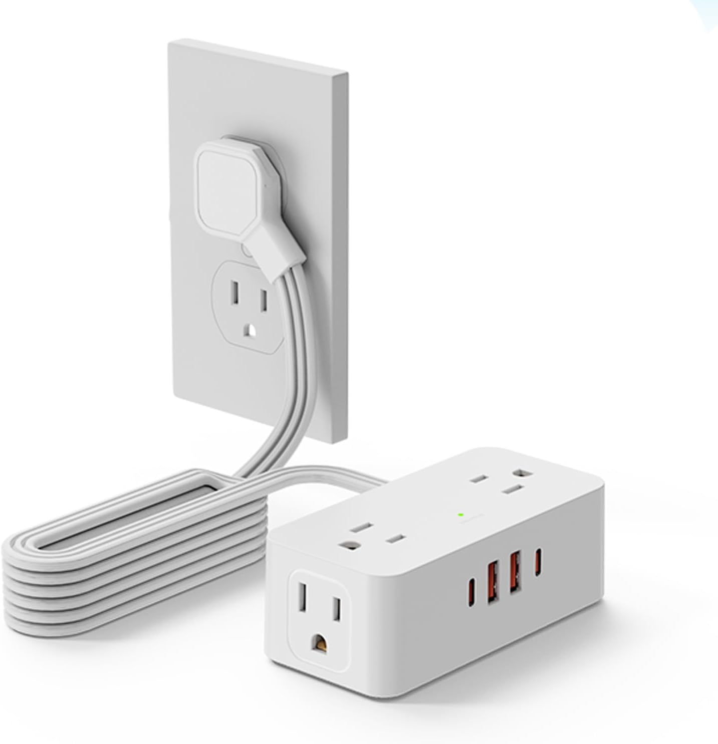 Glückluz Regleta Multicontacto con 4 Puertos USB(2 Tipo C), Conector ...