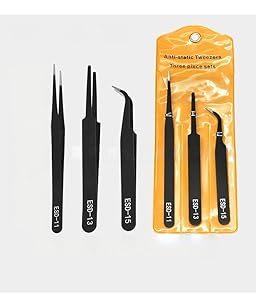 Lot de 3 pinces à épiler – Pointues, incurvées et rondes – Acier ...