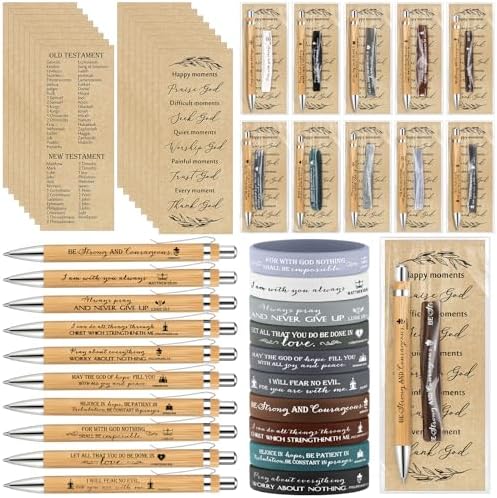 Amazon.com : Feifeiya 10 Set Christian Gifts Bulk Bible Verse Pens ...