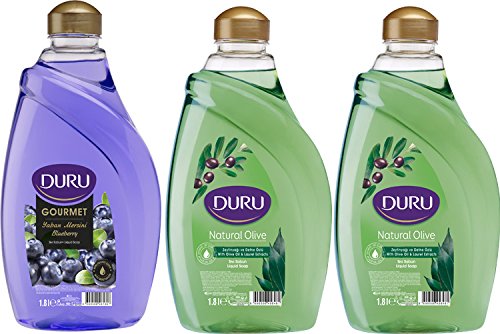 Amazon.com: Duru 3 Piece Refill Liquid Soap Pack, Blueberry/Olive Oil ...