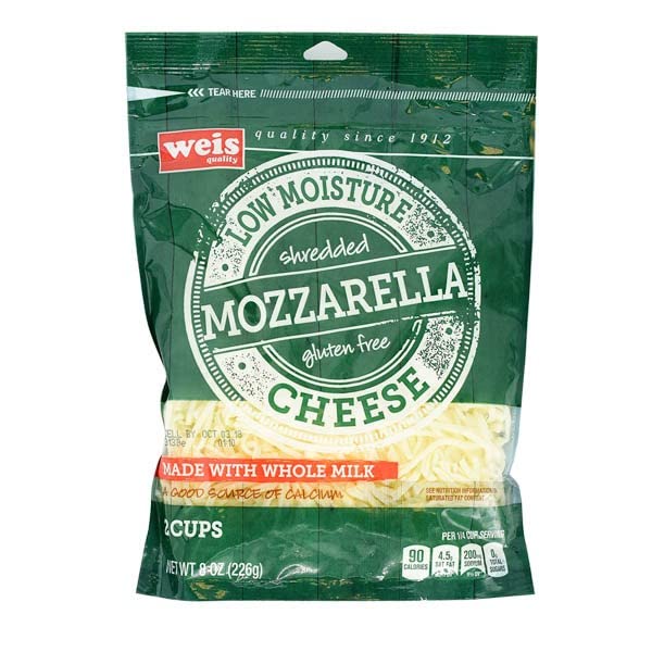Amazon.com: Weis Quality, Whole Milk Shredded Mozzarella Cheese, 8 ...
