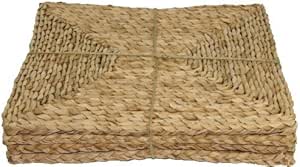 Large Rectangular Rush Table Mats - Set of Four - 21667 : Amazon.co.uk ...
