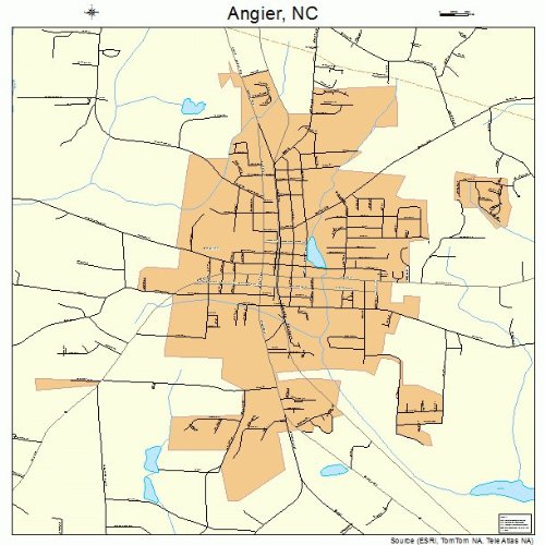 Amazon.com: Large Street & Road Map of Angier, North Carolina NC ...