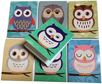 12 x Colourful Cute Owl Notepads/Memos - 6 Different Designs. Great End ...