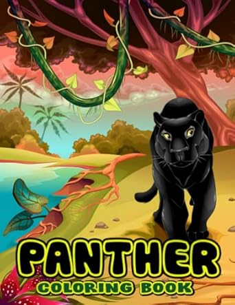 Amazon.com: Panther Coloring Book: Large Wild Cat Colouring Pages ...