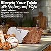 Amazon.com: Large Wicker Bread Basket with Removable Linen Liner and ...