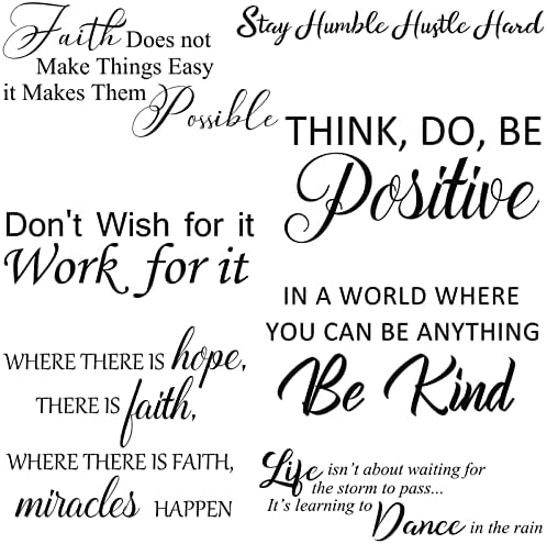 Amazon.com: 5 Sheets Inspirational Quotes Wall Decals Peel and Stick ...