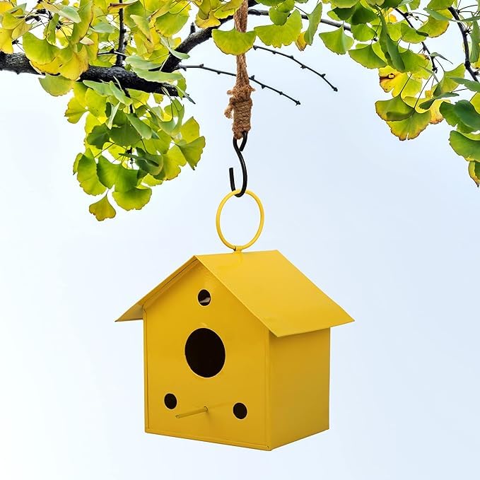urban yard'z Hanging Metal Bird House | Decorative Mounting Hook Bird ...