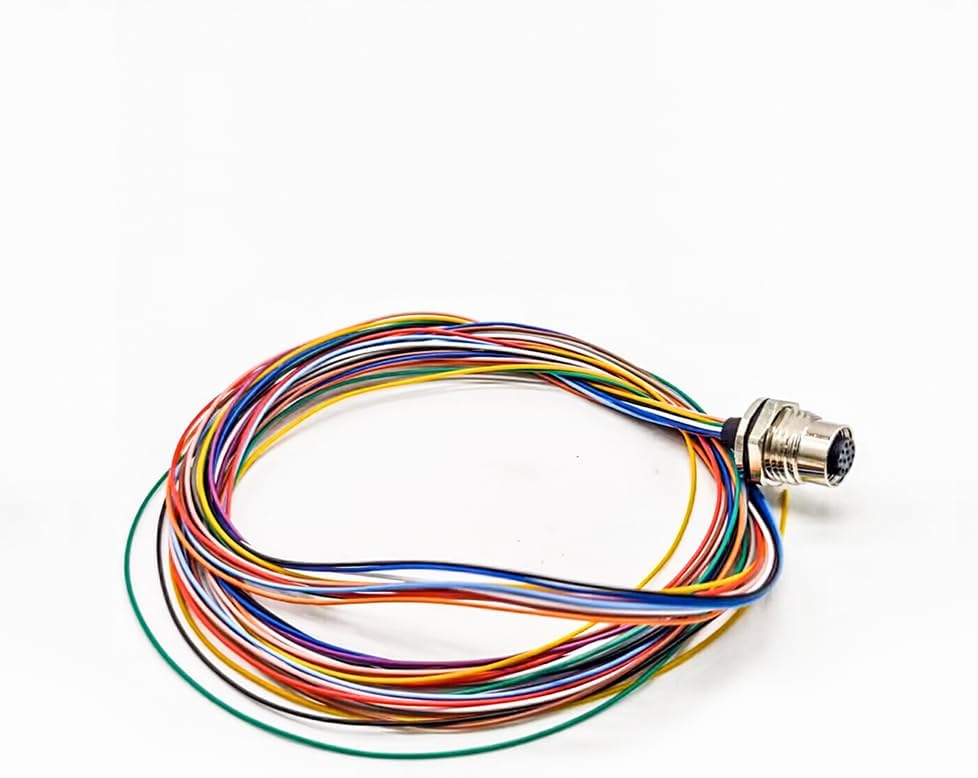 Amazon.com: M12 Connector 12 Pin Female Panel Mount Straight A Code ...