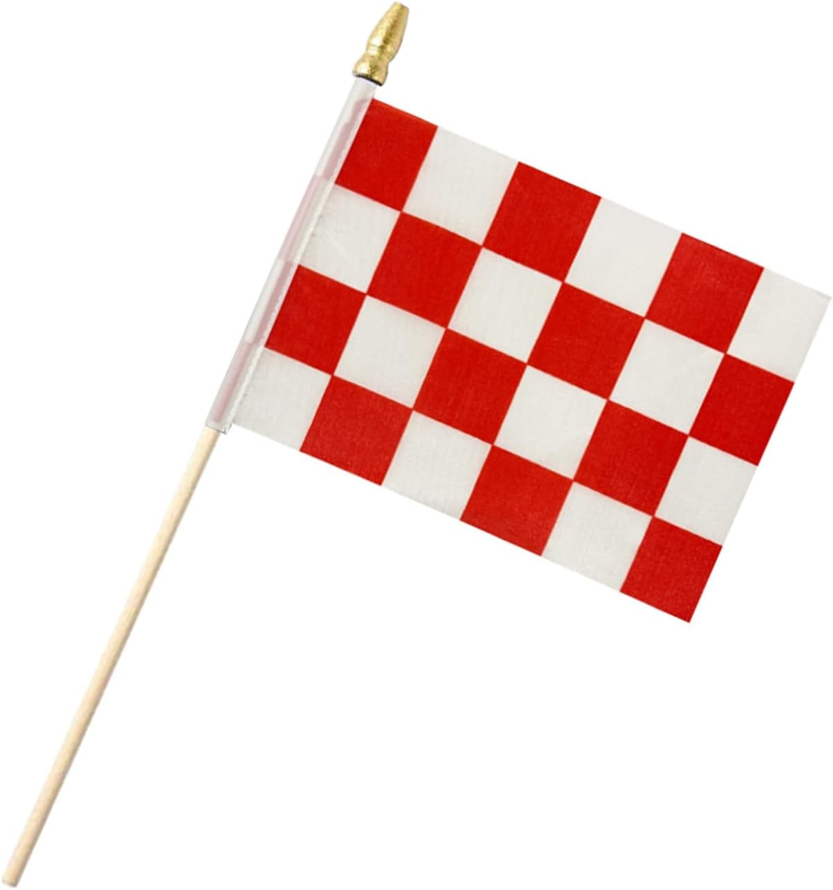 Amazon.com: Small Checkered Red and White Racing Flags on Stick Race ...