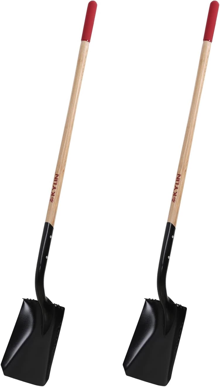 Amazon.com: Kylin Professional Square Shovel,Transfer Flate Shovel Heavy Duty Conbon Steel with ...