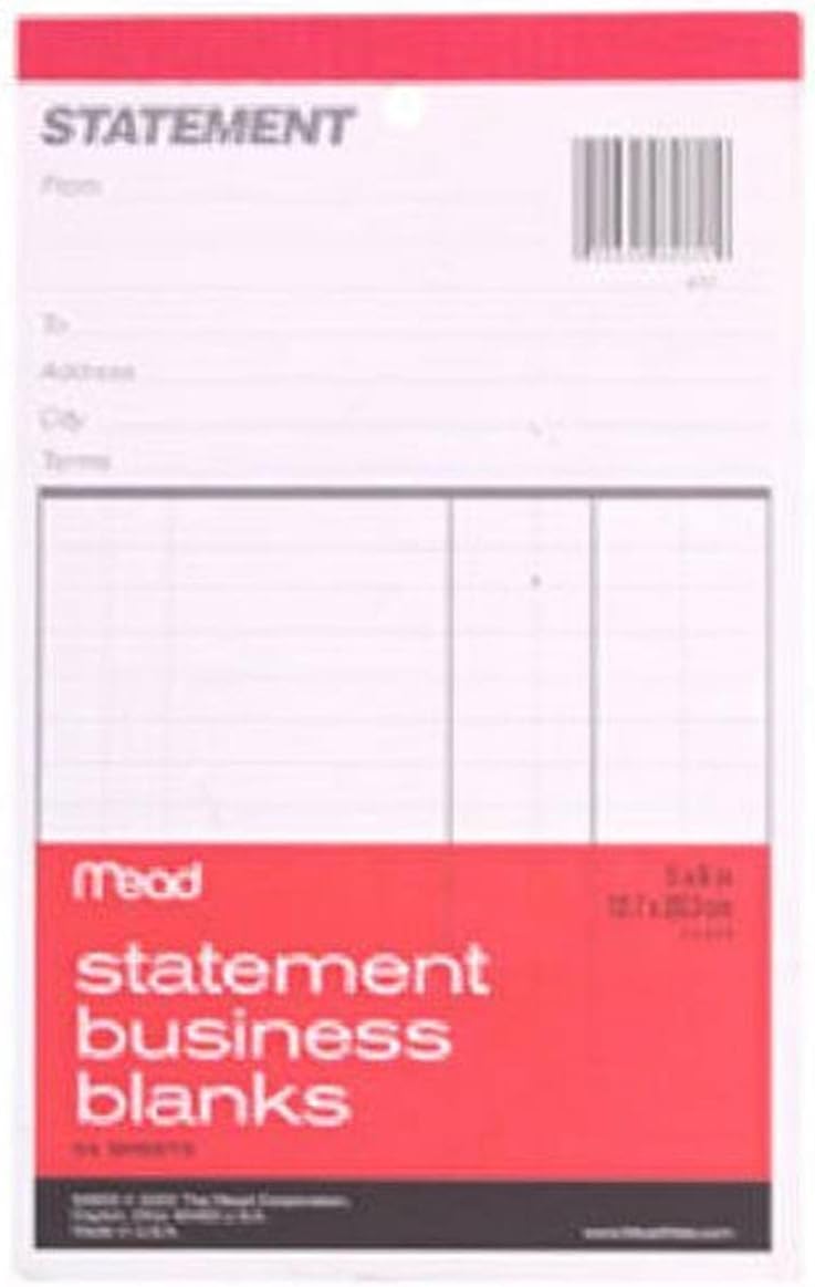 Amazon.com : Mead Statement Business Blanks, 1 Notebook, 54 Sheets ...