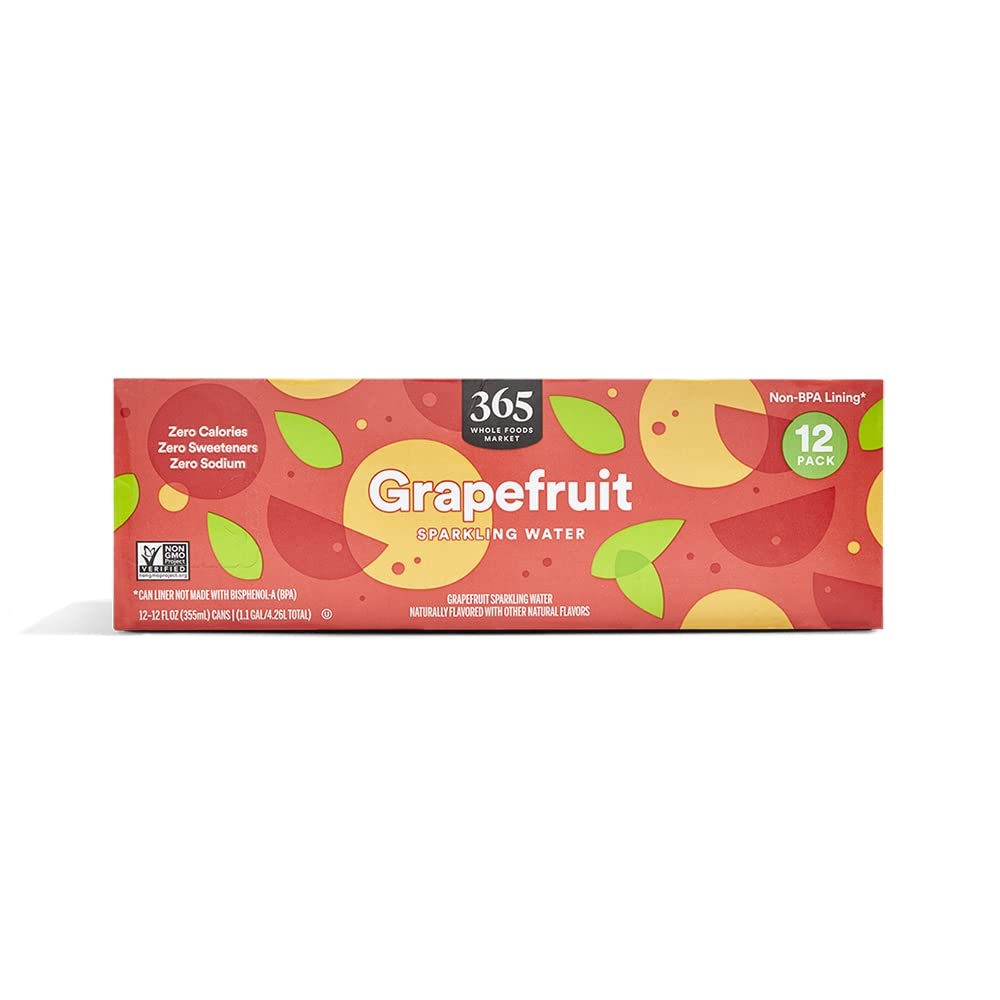 Amazon.com : 365 by Whole Foods Market, Grapefruit Sparkling Water, 12 ...