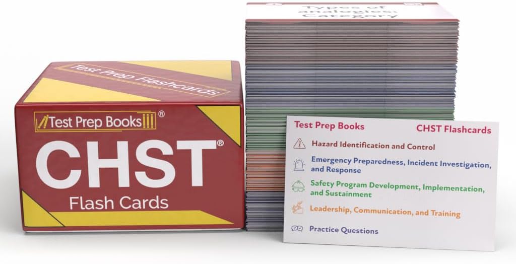 CHST Exam Prep Study Cards: CHST Review with Practice Test Questions ...