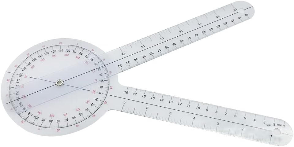 360° Calibrated Goniometer Angle Medical Joint Ruler Angle Inclinometer ...