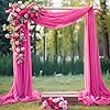 Amazon.com: Wedding Arch Draping Fabric,2 Panels 18FT Hot Pink Sheer ...