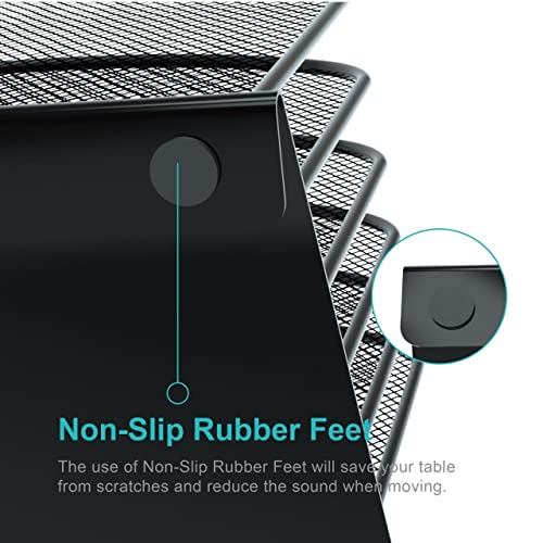 Snapklik.com : Metal Mesh Desktop Black File Holder For Desk