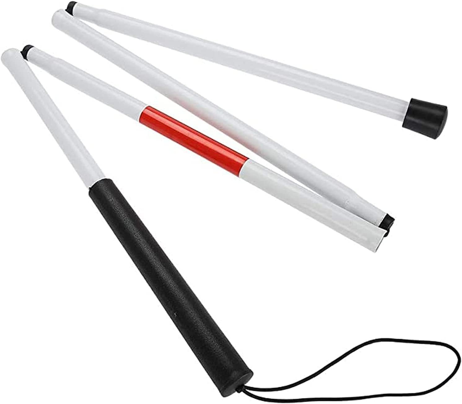 Bastón Ciego Plegable,Caña de Caminar, Bastón Blanco Aluminio, 124CM 4 ...