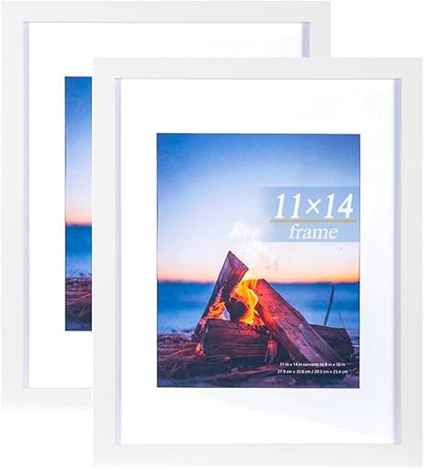White Picture Frames 14x11 Inch 2 Pack, Wooden Picture Frame for ...