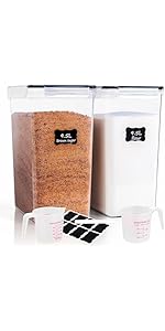 Amazon.com: FOOYOO 2 PC Flour Sugar Storage Containers (9.5L | 321 Oz ...