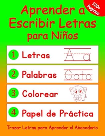 Aprender a Escribir Letras para Niños: Cuaderno de Trazar Letras en ...