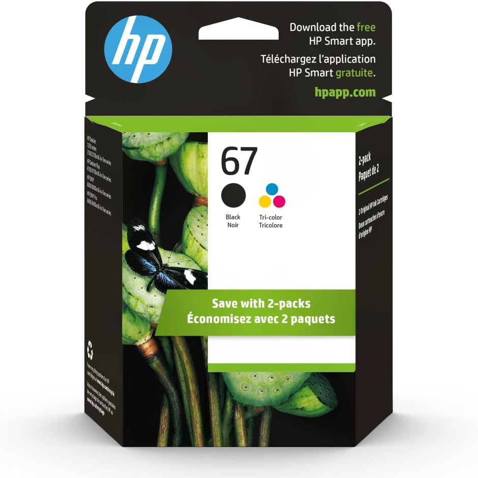 Original HP CInk Cartridges 2 Pack Works With HP DeskJet 1255 2700