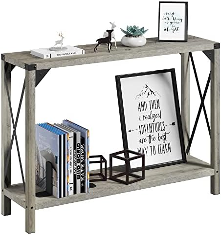 Amazon.com: IDEALHOUSE Grey Console Table, 42.9" Grey Entryway Table ...