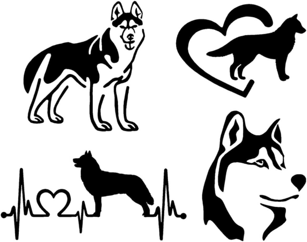 Amazon.com - 2 (Pieces) 3" and 5" Husky Dog Staring at me Decal Sticker ...