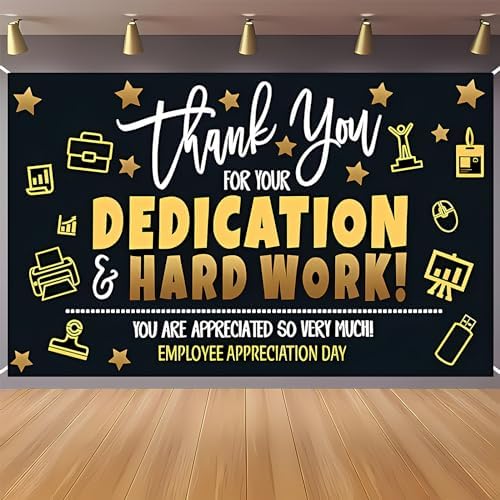 Amazon.com: QIAOZHEYU Employee Appreciation Day Banner Backdrop ...