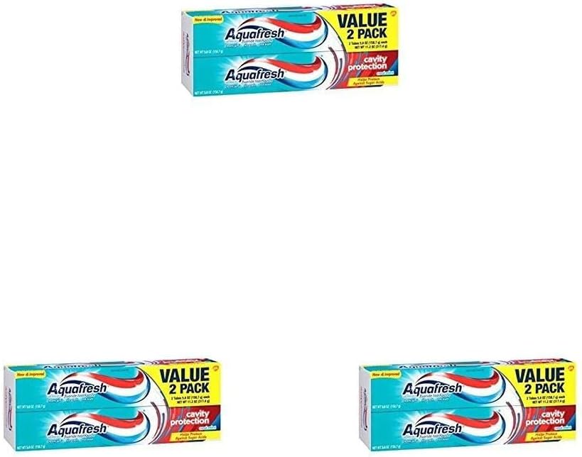 Amazon.com : Aquafresh Cavity Protection Flouride Toothpaste, 6 Pack ...