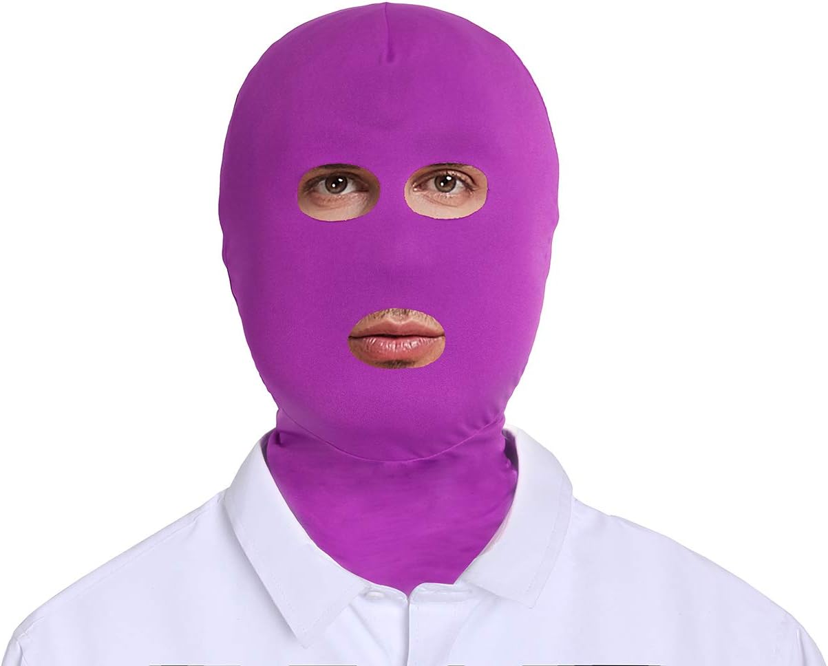 Amazon.com: Adult Unisex Spandex Zentai Mask Open Eyes Mouth Hood ...