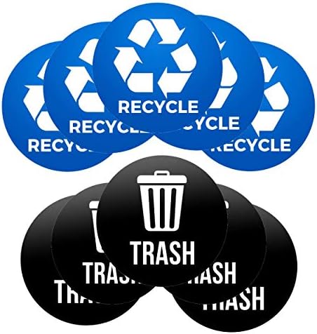 Amazon.com: Recycle Stickers Trash Vinyl Sign Stickers, 5 x 5 in 10 ...