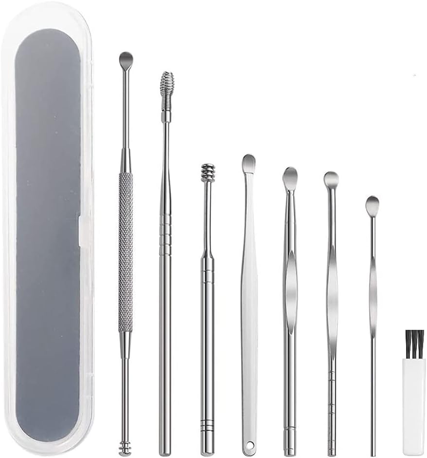 8 Pcs Ear Pick Earwax Removal Kit, Ear Cleansing Tool Set, Ear Curette ...