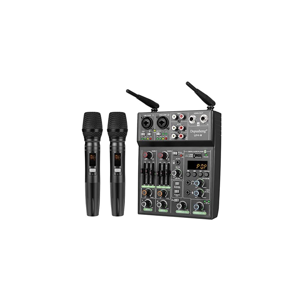 Depusheng UF4-M Studio Audio Sound Mixer Board - 4 Channel Bluetooth ...