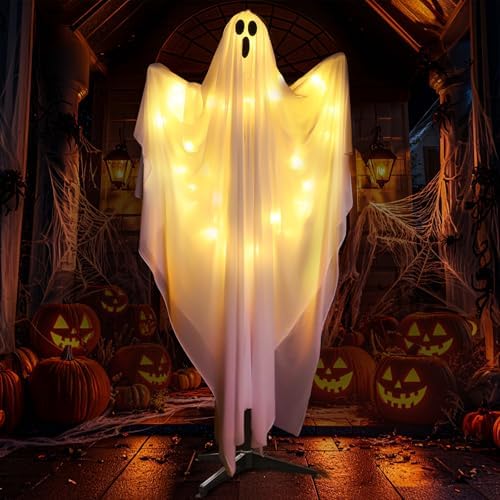 Amazon.com: 5 Ft Tall Halloween Decorations Outdoor, Prelit Lighted ...