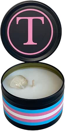 Amazon.com: Trans Flag My Rose Experience Brand Candle with Crystal ...