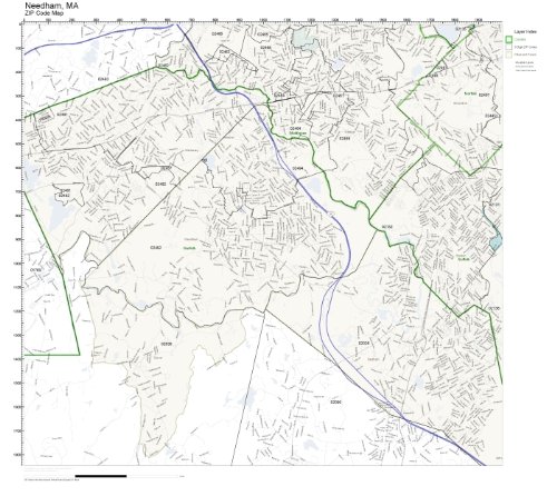 ZIP Code Wall Map of Needham, MA ZIP Code Map Not Laminated: Amazon.com ...